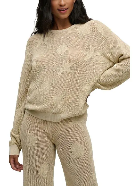 Barefoot Dreams Shell Cotton Sweater - Stone