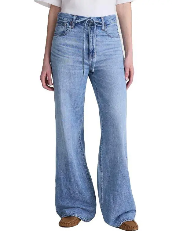 Madewell Wide Leg Drawstring Airy Denim Jeans - Raebrook Wash