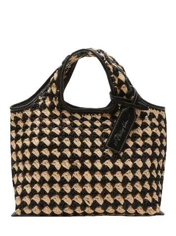3.1 Phillip Lim Crochet Raffia Mini Market Tote - Black-buckwheat