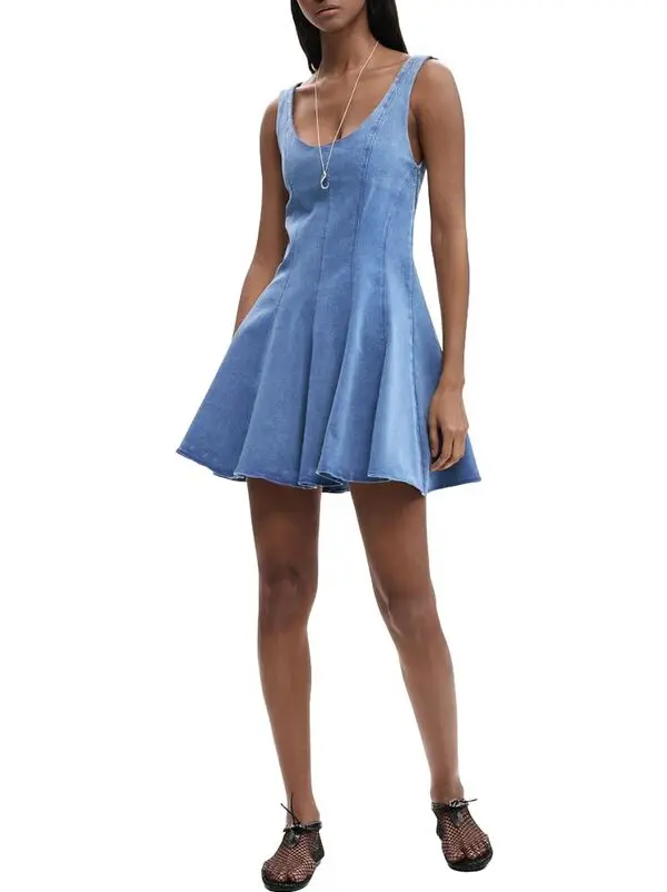Desigual Sleeveless Denim Midi Dress - Blue