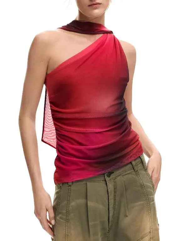 Desigual Asymmetric Sleeveless Top - Pink