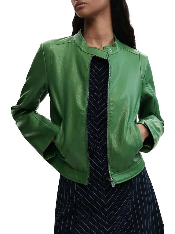 Desigual Faux Leather Jacket - Green