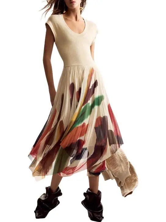 Desigual Handkerchief Hem Dress - Off White