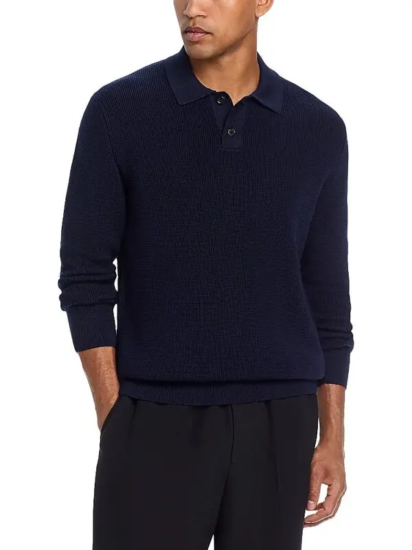 BOSS H-ulio Wool Polo Sweater - Dark Blue
