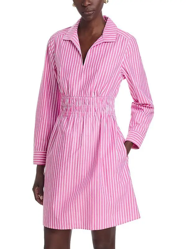 Tommy Bahama Sunlit Stripe Shirt Dress - Very Berry