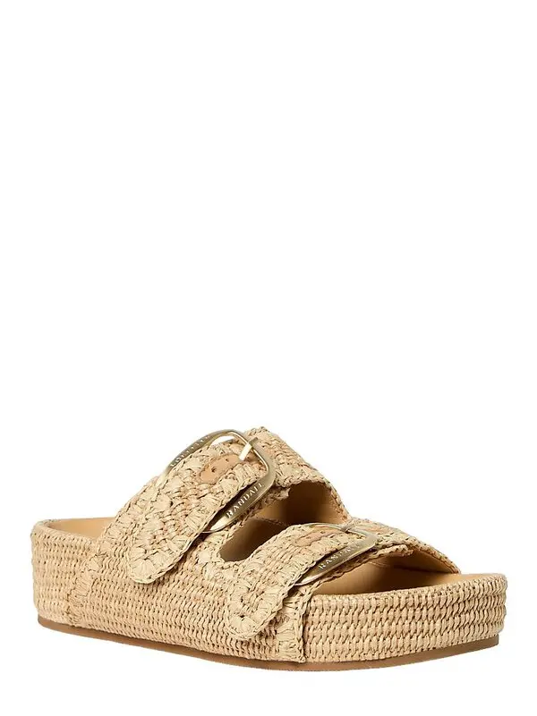 LOEFFLER RANDALL Raffia Platform Sandals - Natural