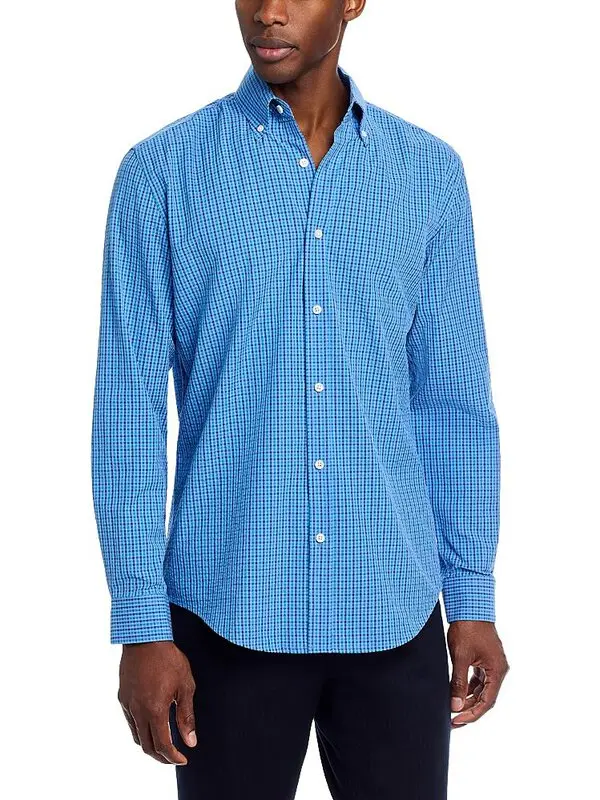 Bloomingdale'S Seersucker Plaid Button Down Shirt Exclusive - Blue