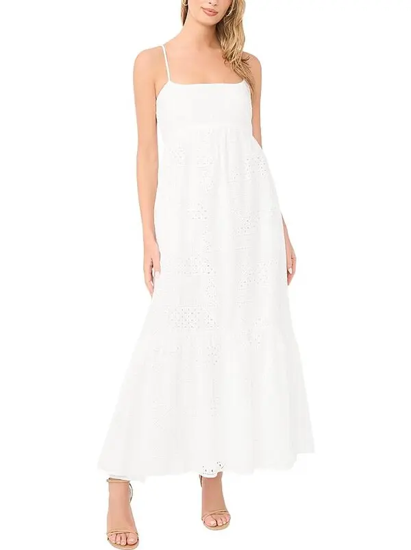 1.State Square Neck Eyelet Maxi Dress - Ultra White