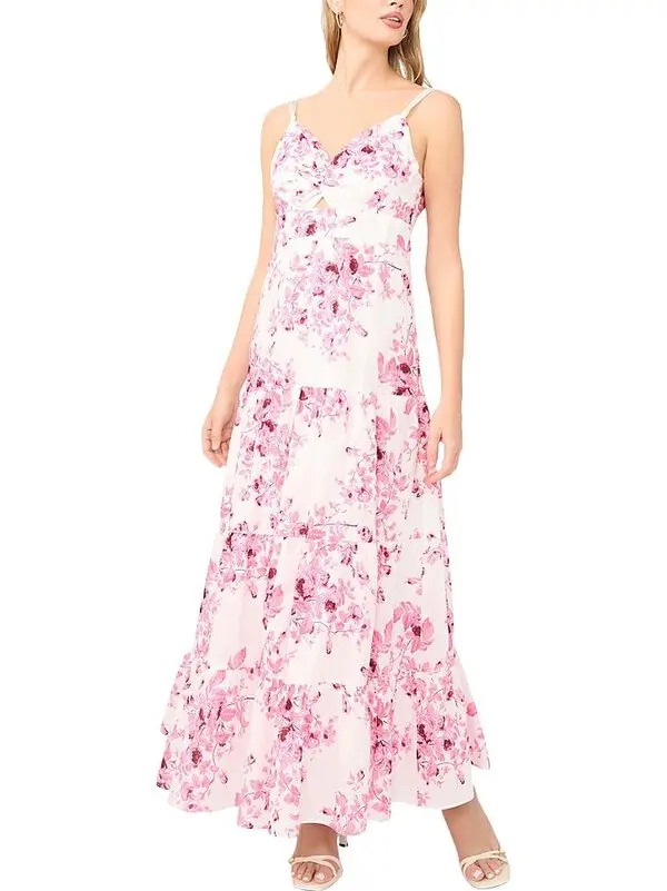 1.State Twist Front Tiered Maxi Dress - Orchid Smoke