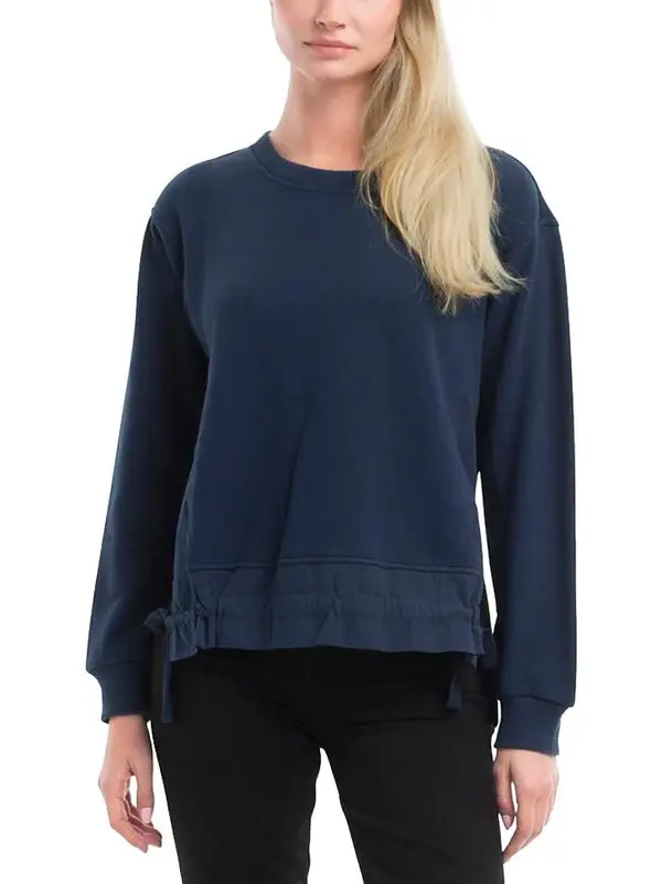 WILT CLOTHING Side Panel Woven Mix Sweatshirt - Naval Academy