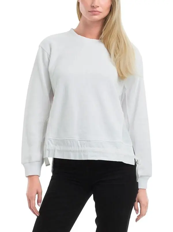 WILT CLOTHING Side Panel Woven Mix Sweatshirt - White