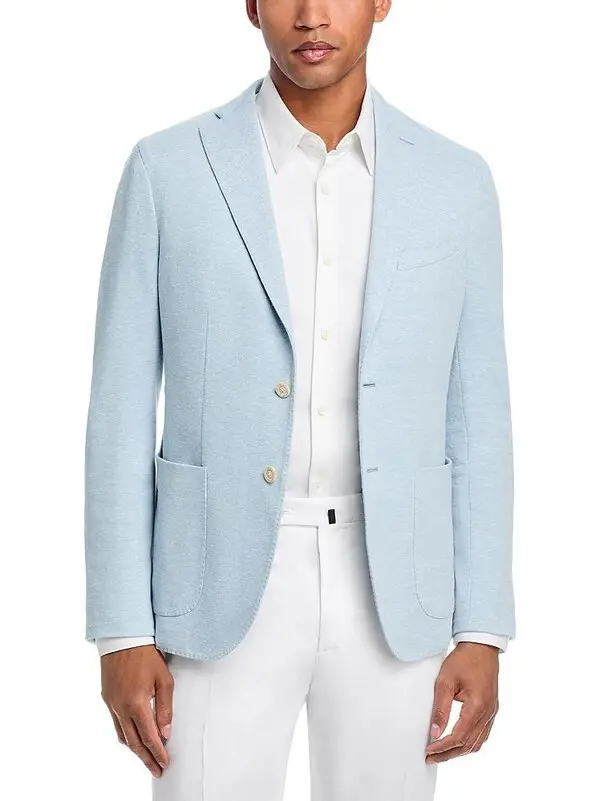 Boglioli Cotton & Linen Jersey Slim Fit K-jacket - Light Blue