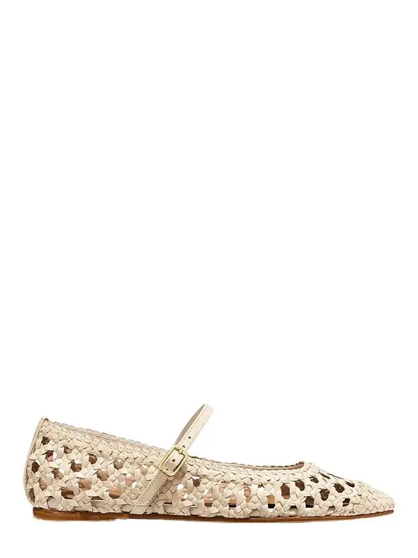 MARGAUX LONNBERG The Woven Fonteyn Jane Flats - Ecru Leather