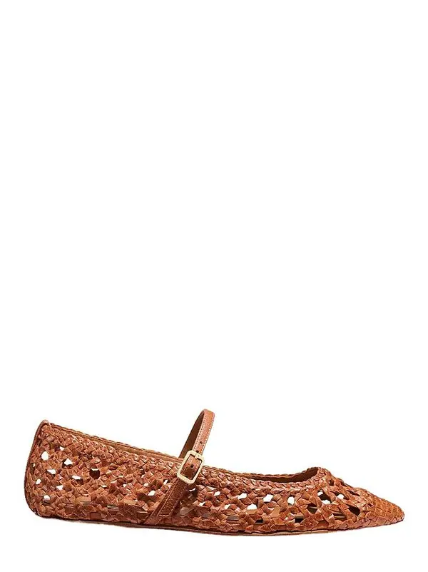 MARGAUX LONNBERG The Woven Fonteyn Jane Flats - Saddle Leather