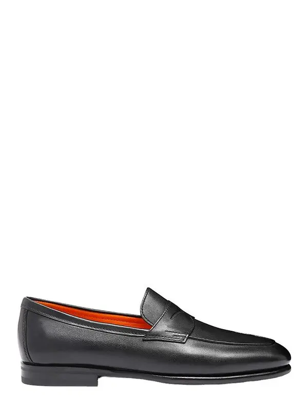 Santoni Leather Loafers - Black