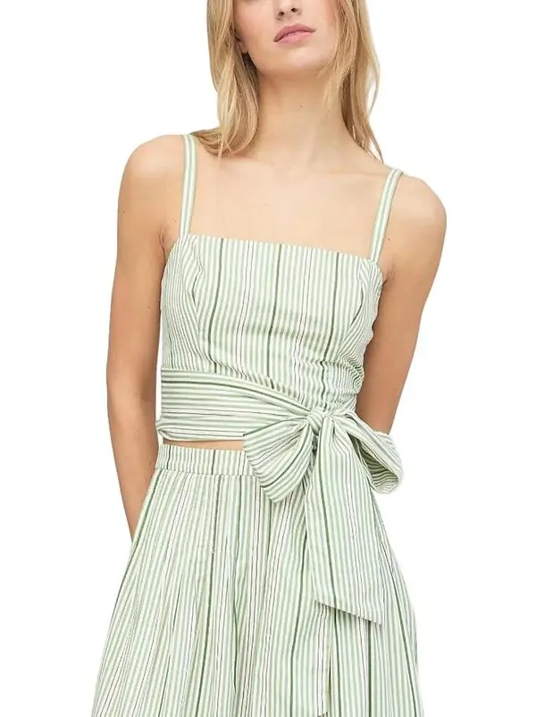 Hill House Home Miranda Top - Green Jacquard Stripe