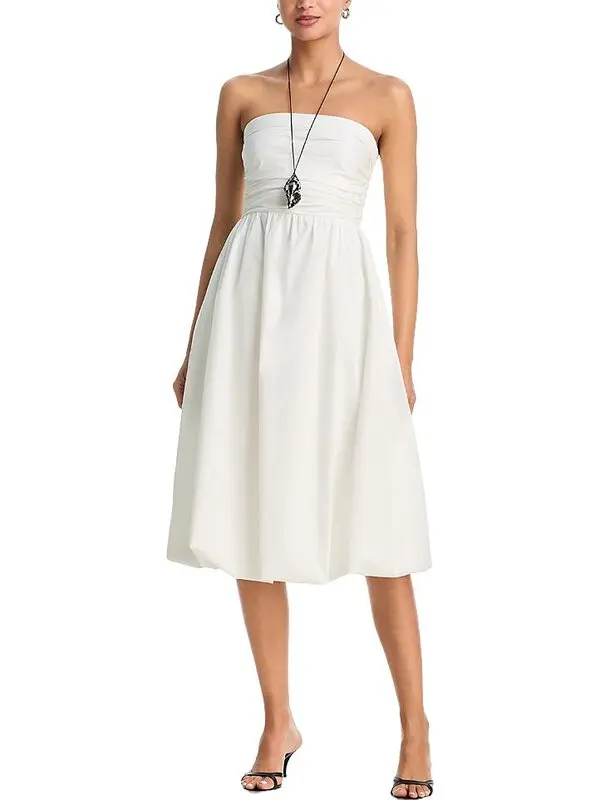 WAYF Katherine Bubble Hem Dress - Ivory