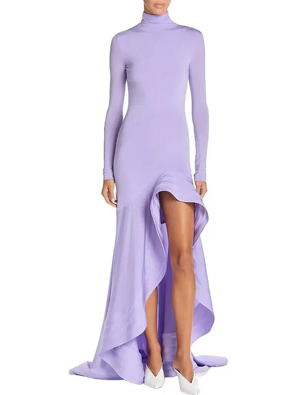 Stella McCartney Jersey Frill Cocktail Dress - Lilac