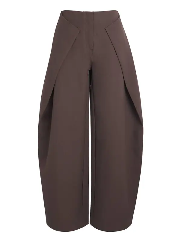 Cult Gaia Pleated Arden Barrel-leg Trousers - Brown
