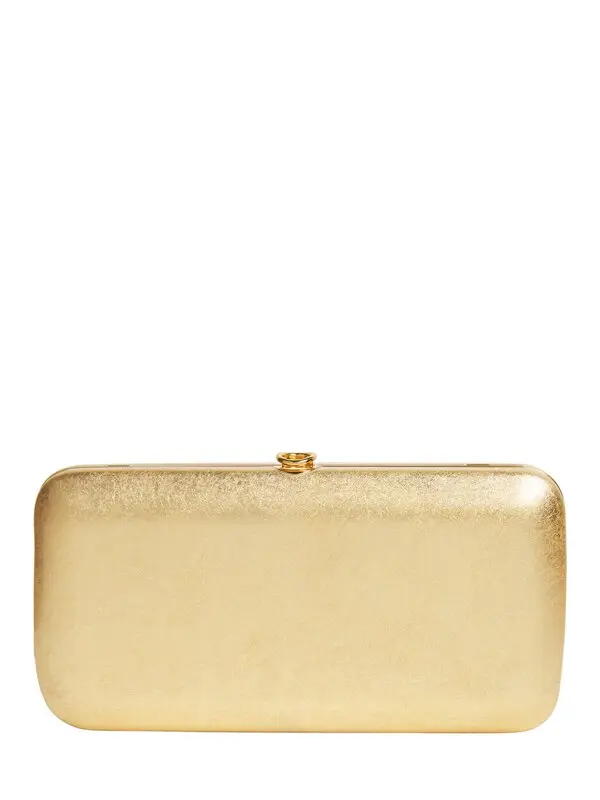Jeffrey Levinson Leaf-coated Finely Clutch Bag - Gold