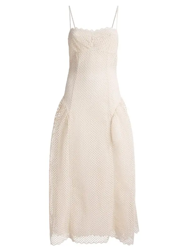 Ulla Johnson Cotton Eyelet Isotta Midi Dress - White