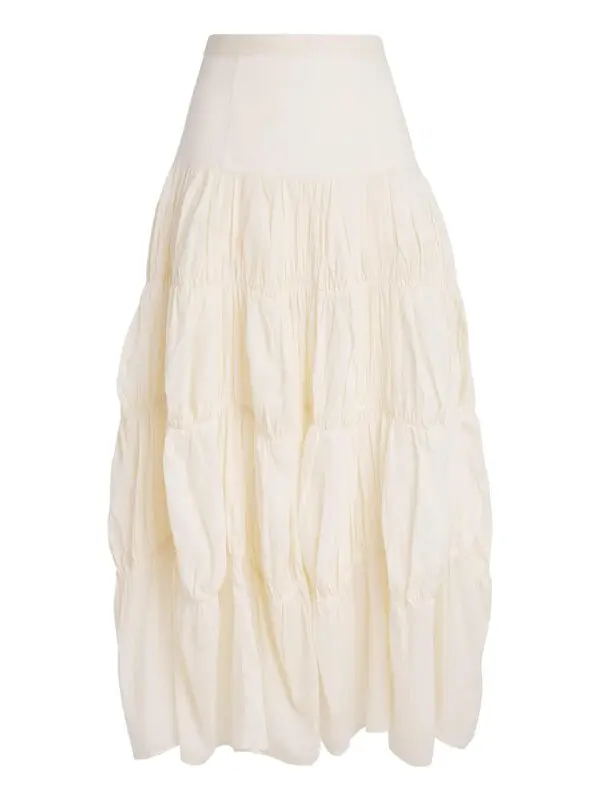 Ulla Johnson Cotton Davina Maxi Skirt - White