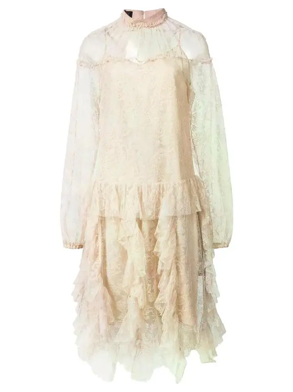 Rochas Lace Sheer Dress - Neutrals