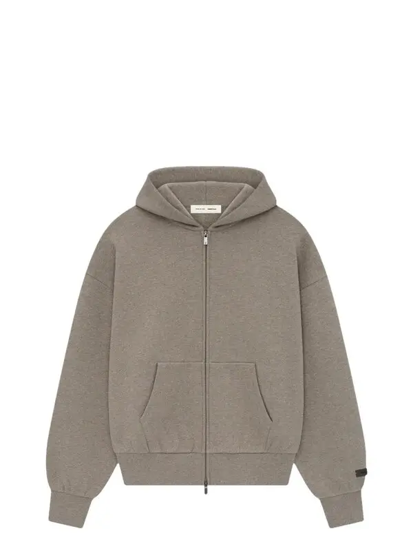Fear Of God Classic Fit Fleece Zip Up Hoodie Homestead Heather - Grey