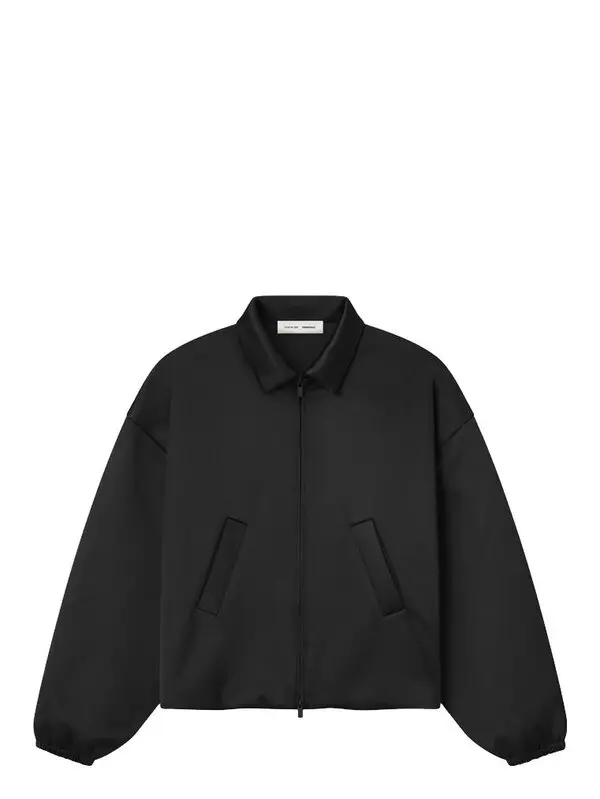 Fear Of God Bonded Satin Zip-up Bomber Jacket Jet - Black