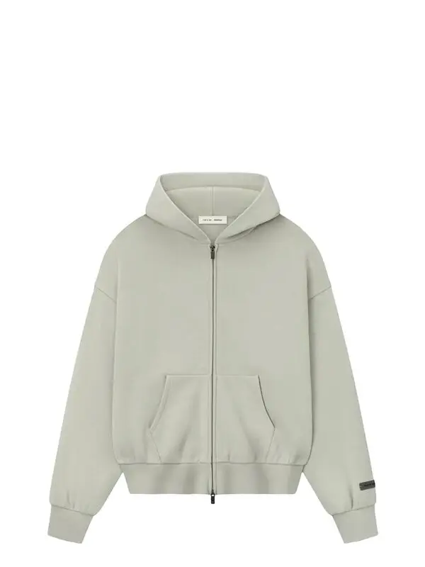 Fear Of God Classic Fit Fleece Zip Up Hoodie Abbey Stone - Grey