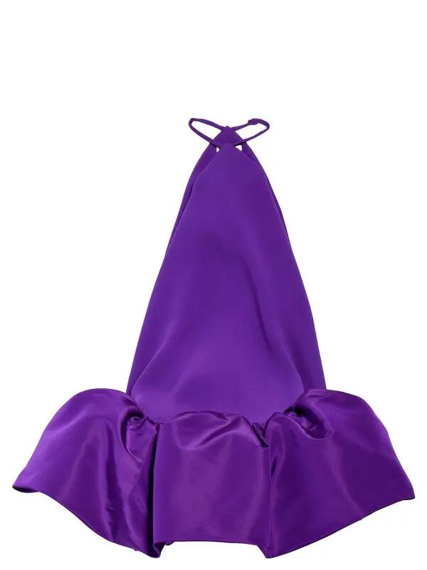 Balenciaga Halter Balloon Mini Dress - Purple