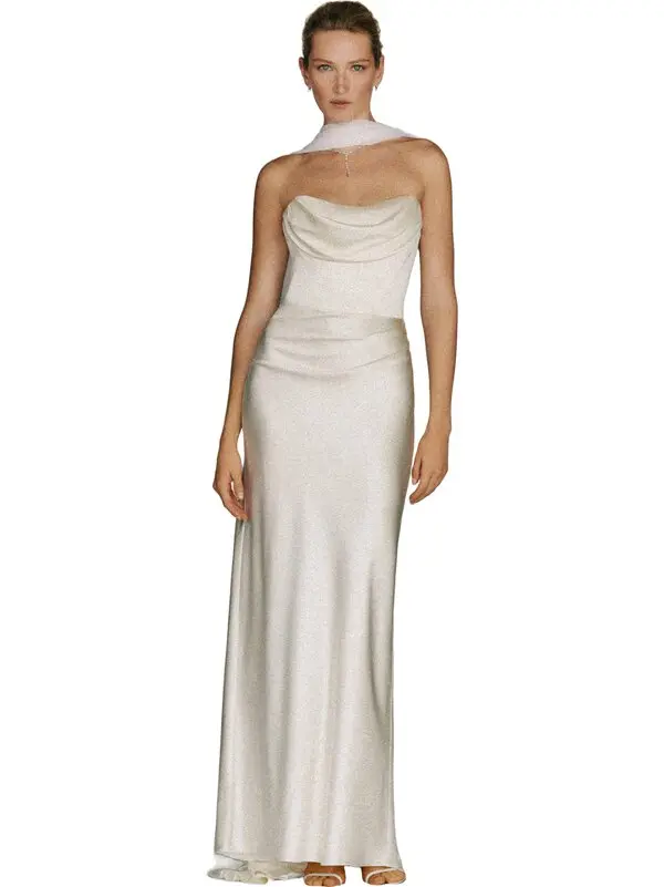 REFORMATION Lupe Silk Maxi Dress - Ivory