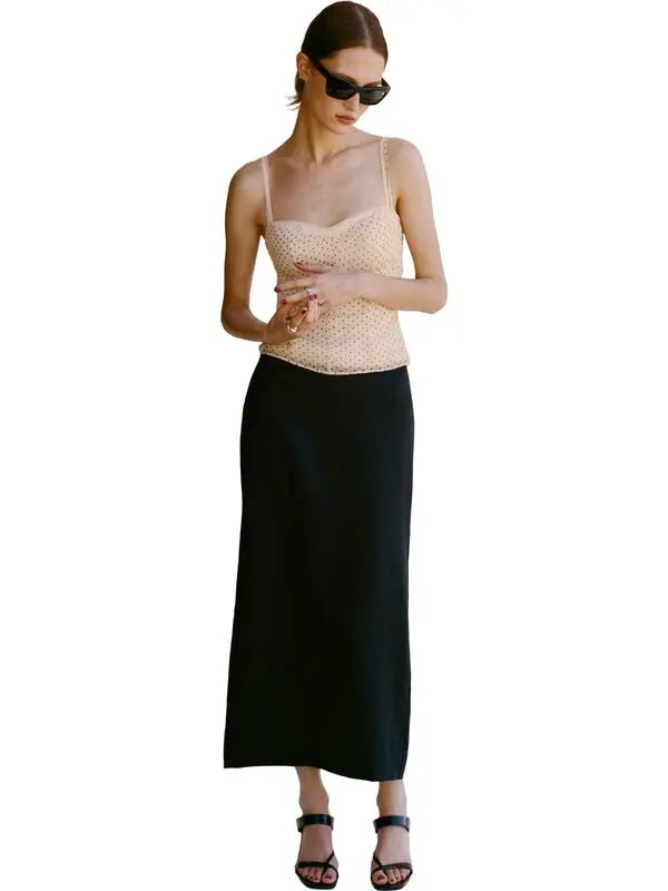 REFORMATION Lydia Linen Maxi Skirt - Black