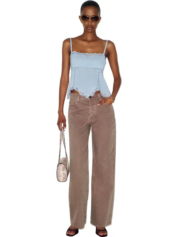 REFORMATION Apricot Lace Top - Blue