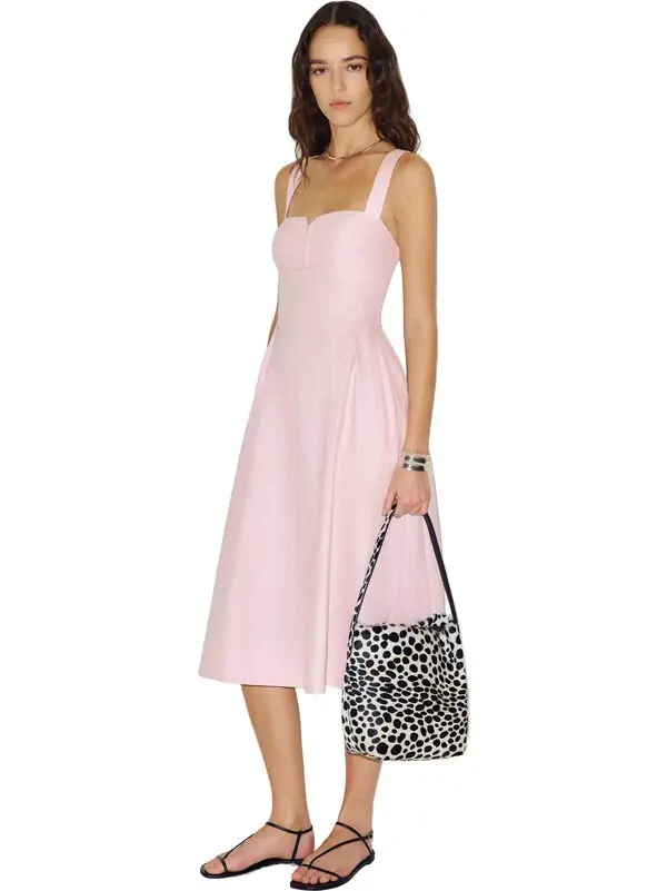 REFORMATION Roma Linen Midi Dress - Pink