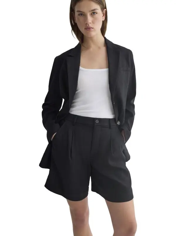 Everlane Tailored A-line Linen Shorts - Black