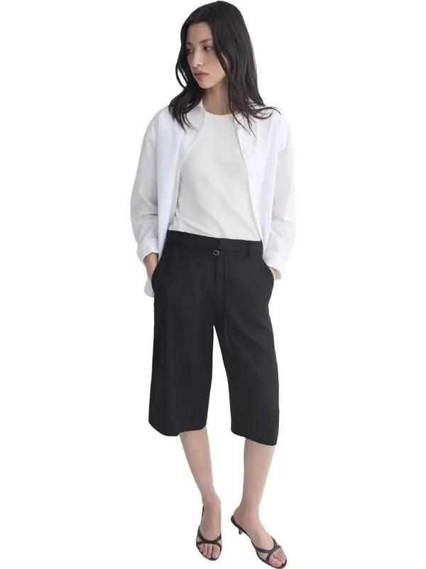 Everlane Tailored Stretch Linen Long Shorts - Black