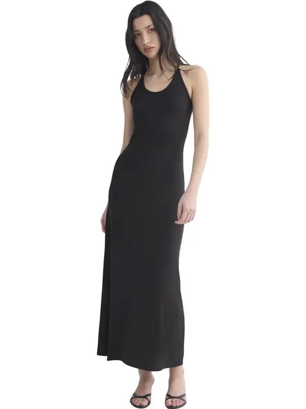 Everlane Racerback Maxi Knit Dress - Black