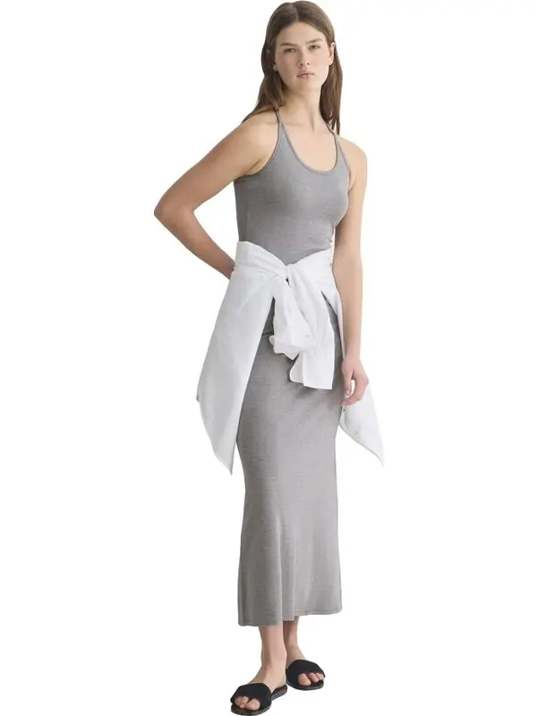 Everlane Racerback Maxi Knit Dress - Mid Heather Grey