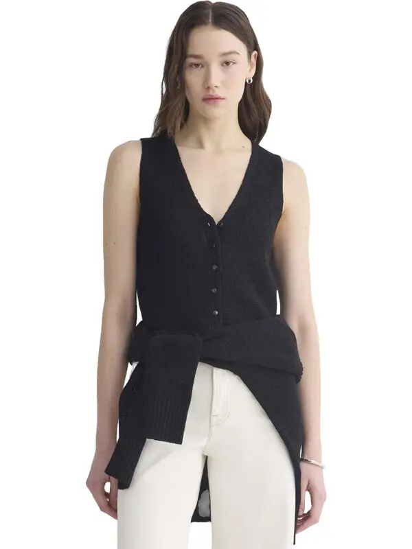 Everlane Button-front Tank Top Sweater - Black