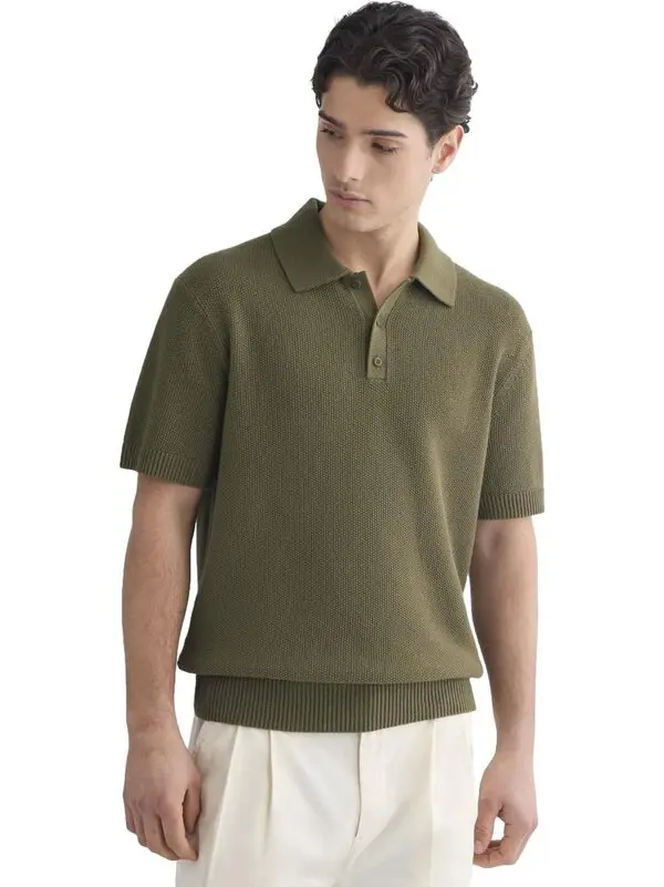 Everlane Seed Stitch Polo Sweater - Beech