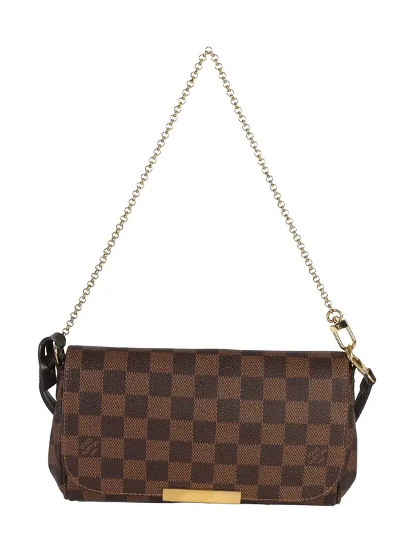 LOUIS VUITTON Damier Ebene Canvas Favorite Pm - Brown
