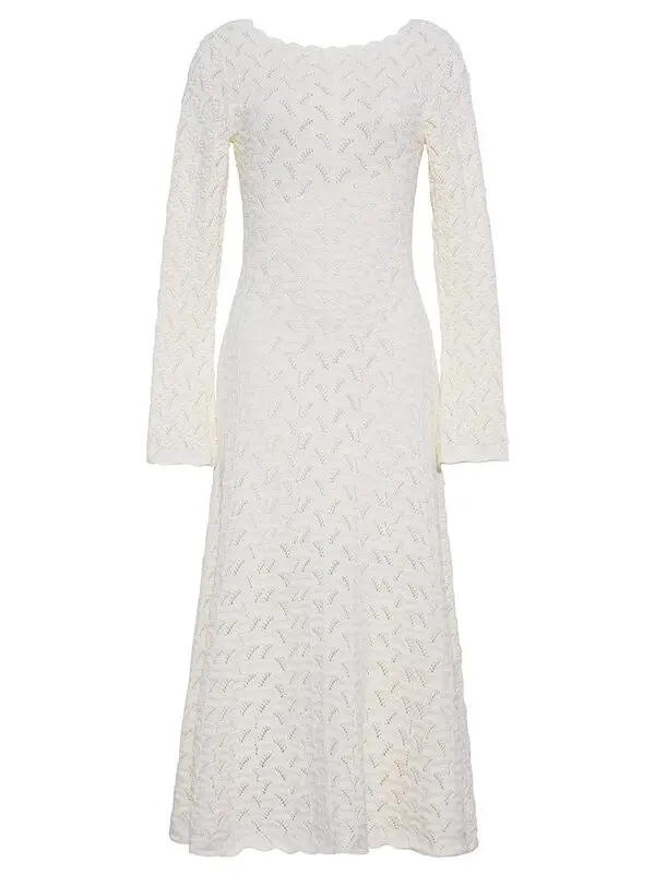 Cara Cara Avril Pointelle Dress - Ivory