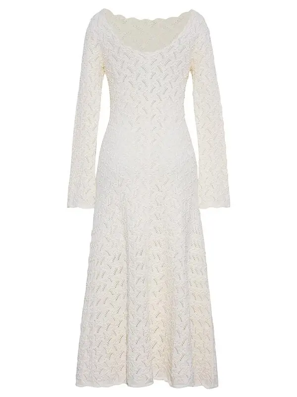 Cara Cara Avril Pointelle Dress - Ivory