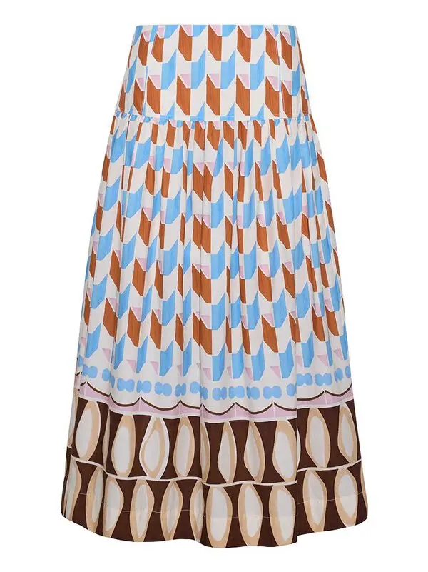 Cara Cara Diya Midi Skirt - Talavera Tile Ivory