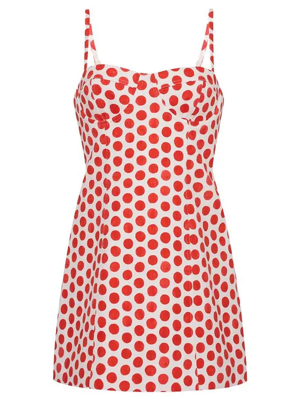 Cara Cara Claudine Printed Bustier Mini Dress - Celeste Spot Red