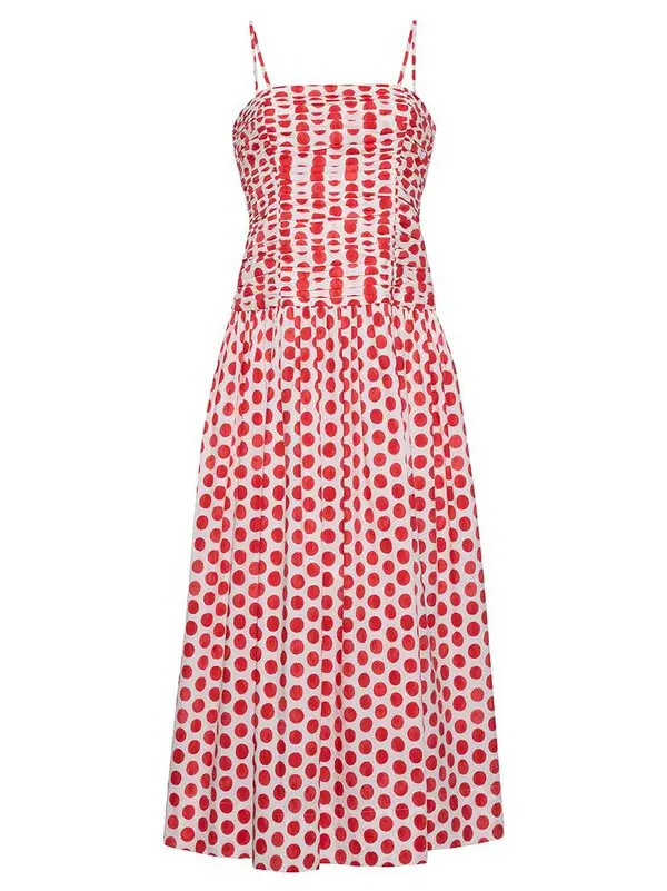 Cara Cara Rahi Midi Dress - Celeste Spot Red