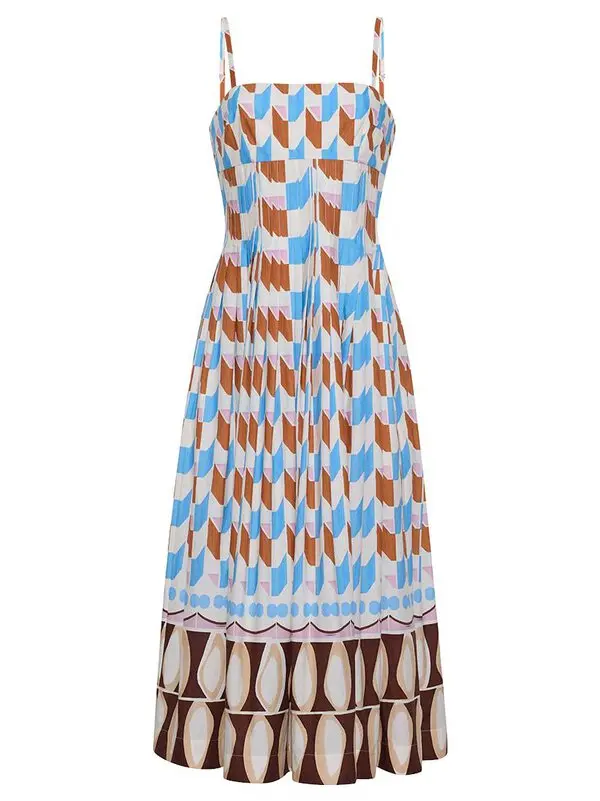 Cara Cara Sea Island Midi Dress - Talavera Tile Ivory