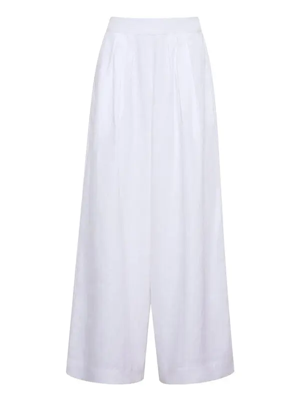 Cara Cara Pleated Wide Leg Palazzo Pant - White