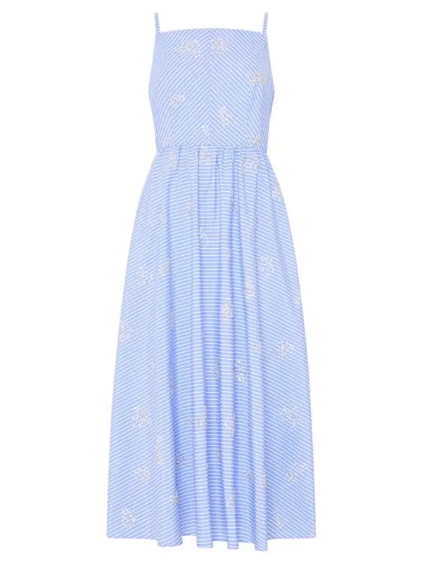MILLY Emily Beaded Maxi Dress - Blue/white